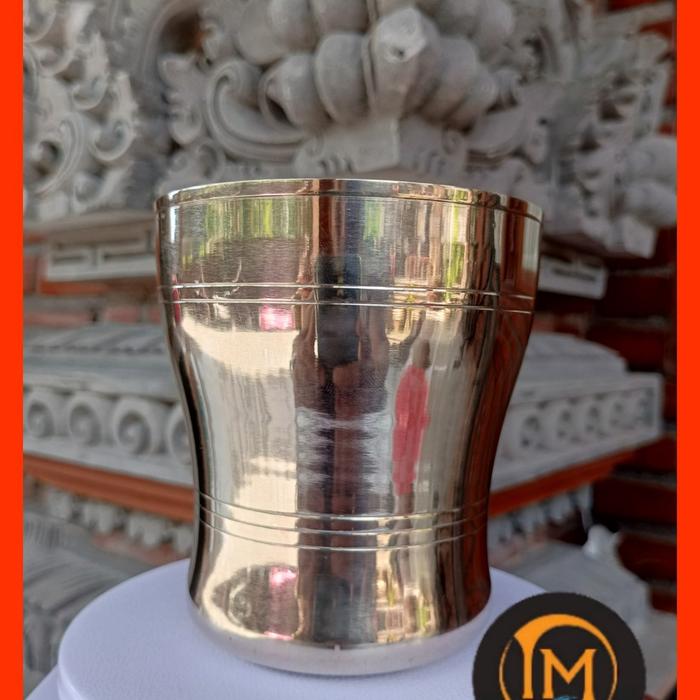 Jual Grosir sangku polos Sedang kuningan / Tempat tirta Diameter 10 cm ...