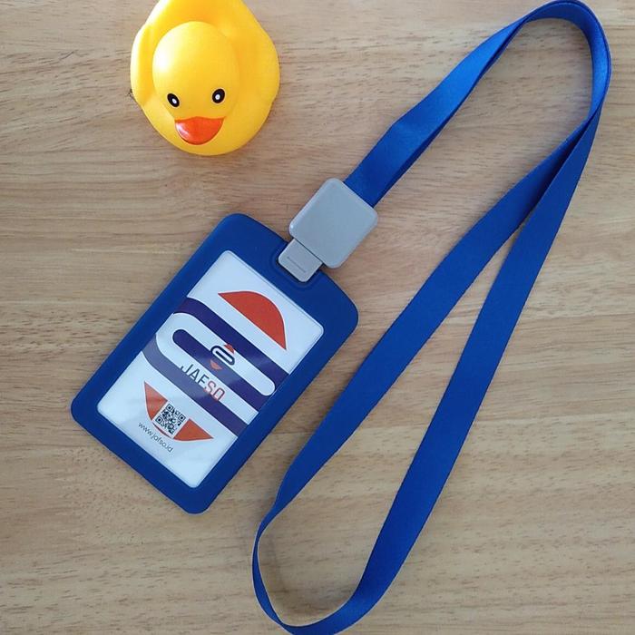 Jual Name Tag Id Card Holder Acrylic Silicone Tali Yoyo Lanyard Tarik ...