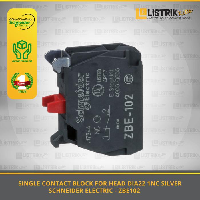 Jual SCHNEIDER SINGLE CONTACT BLOCK FOR HEAD dia22 1NC - ZBE102 - Jakarta Timur - MGSSHOP ...