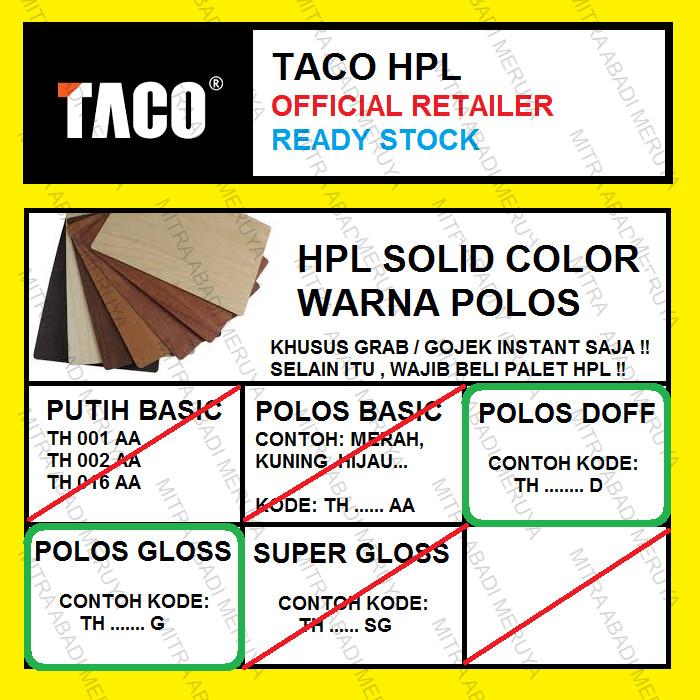 Jual TACO HPL WARNA POLOS / SOLID COLOR KODE G / D - Kota Tangerang ...