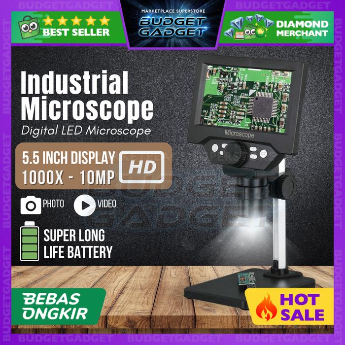 Jual Mikroskop G5 Digital Microscope 10MP 1000X 5.5 Inch LED Display ...
