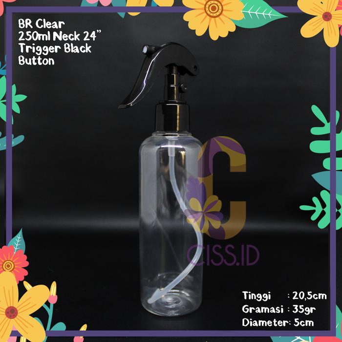 Jual BOTOL PLASTIK BR 250ML CLEAR TRIGGER HITAM HAND SANITIZER SPRAY ...