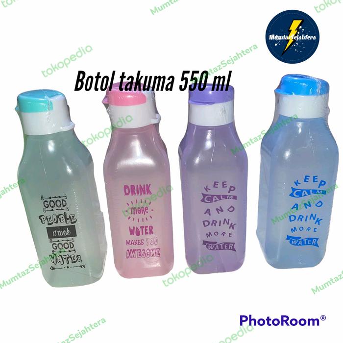 Jual Botol Takuma/ Botol Minum Fliptop 550ml/ Botol Plastik Kotak ...