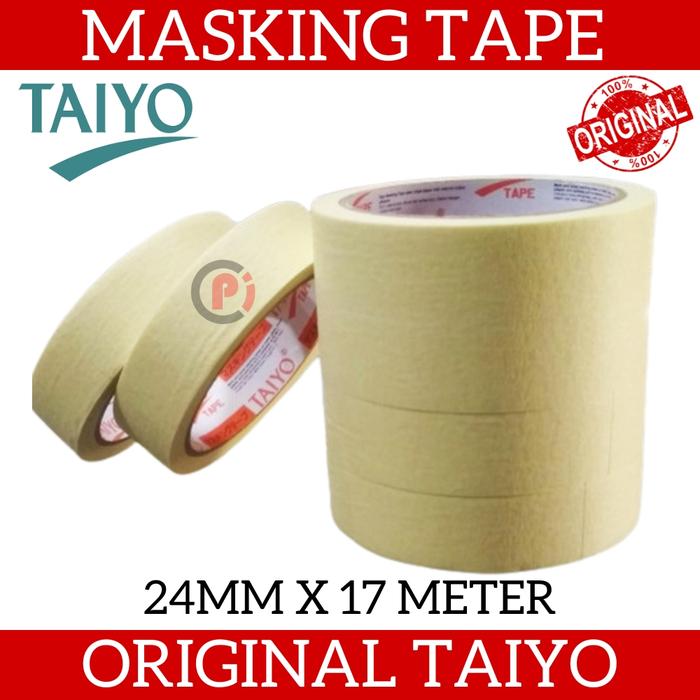 Jual Original Taiyo Lakban Kertas Masking Tape 1 inch ( 24 mm x 17 ...