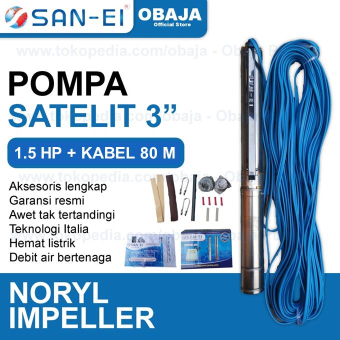 Jual Pompa Satelit 3 inch 1.5 HP + Kabel 80 M San EI (Submersible Pump ...