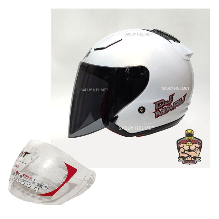 Jual HELM KYT DJ MARU SOLID WHITE / PUTIH VISOR VENOM HITAM SMOKE - Jakarta Selatan - Saduy ...