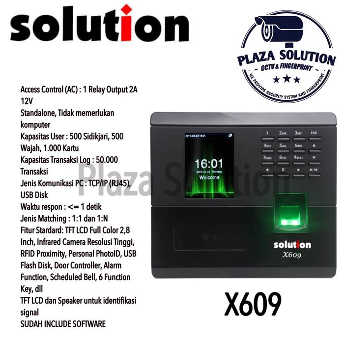 Jual Fingerprint SOLUTION X609 mesin absensi - Kota Makassar - Plaza ...