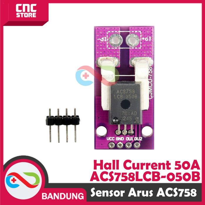 Jual ACS758 LCB-050B-PFF-T SENSOR ARUS ACS758 50A CURRENT ARDUINO ...