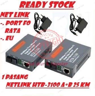 Jual NetLink HTB 3100 AB HTB3100 A B Single Mode Fiber Media Converter ...
