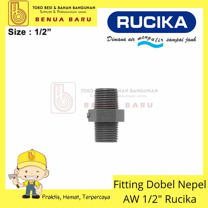 Jual Sambungan Pipa PVC Dobel Nepel 1/2 inch AW Rucika / Double Nipple 1/2" - Kab. Bekasi ...
