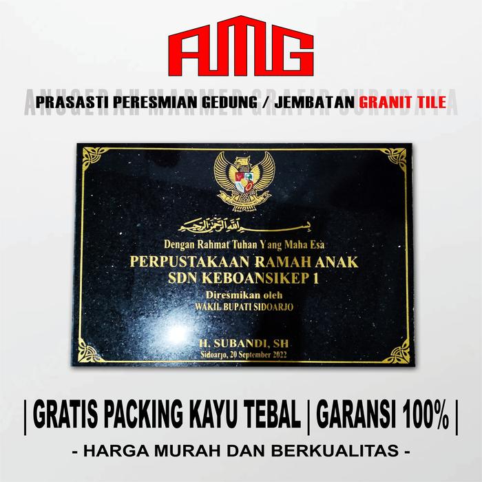 Jual Prasasti Peresmian Gedung / Jalan / Desa / Jembatan Bahan Granit ...