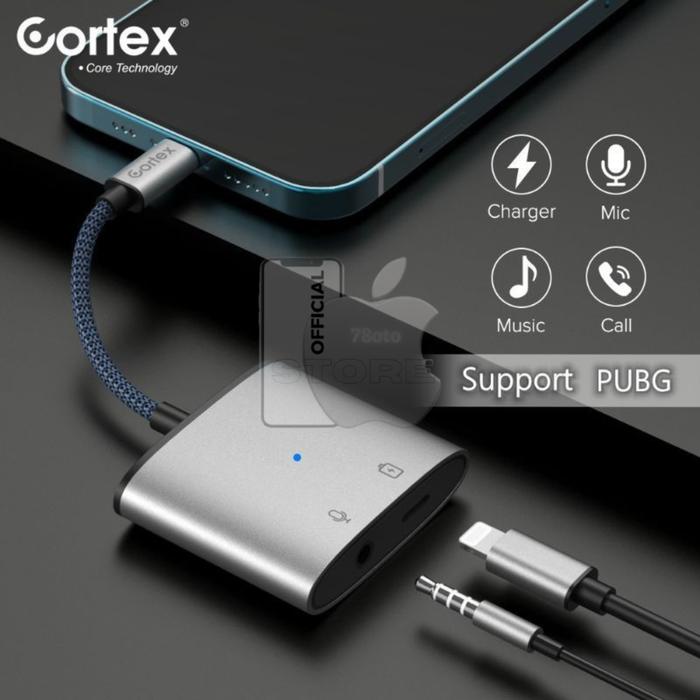 Jual Cortex Splitter MH380 2in1 Lightning to jack 3.5 to Lightning PUBG ...