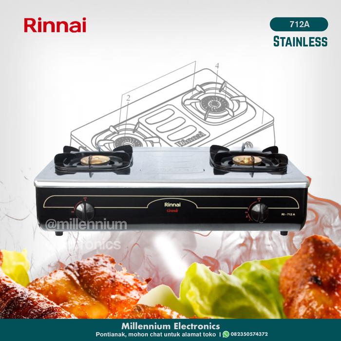 Jual Kompor Gas Rinnai RI 712A RI 712 A Kompor gas 2 tungku - Kota ...