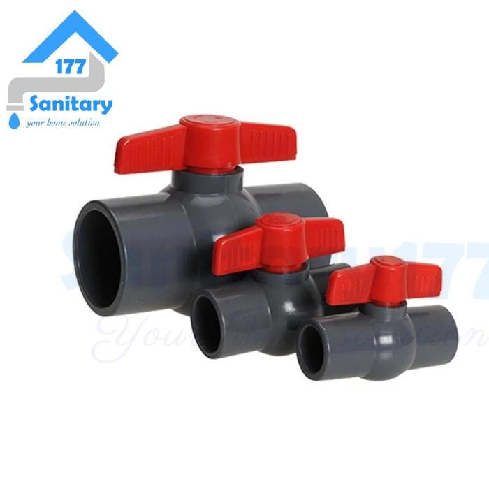 Jual Stop Kran air PVC Murah 3/4 Ballvalve Ball Valve CS Non Drat 3/4 ...