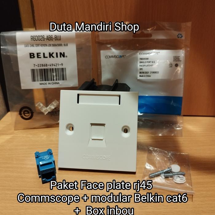 Jual Face Plate Rj45 CommScope Modular Cat6 Belkin include box - Kota ...