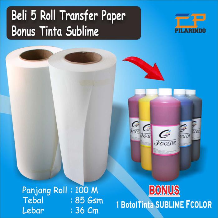 Jual Kertas Sublim Sublime Transfer paper/Sublimation Paper 85gr Roll ...