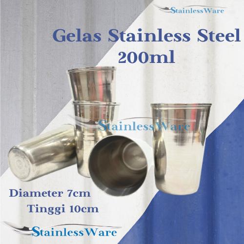 Jual Gelas Stainless Steel Mini Anti Karat 200ml - Jakarta Barat ...
