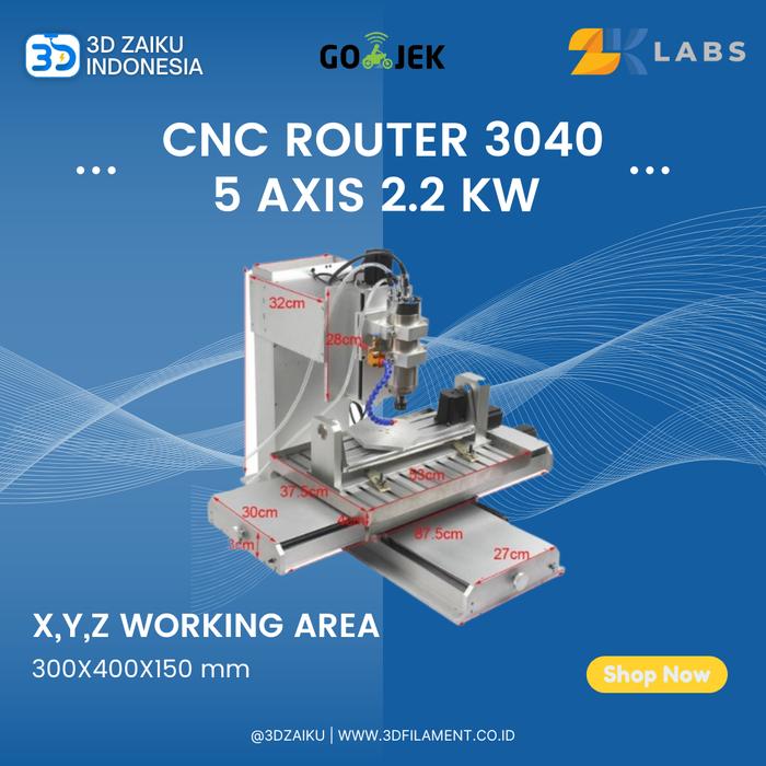 Jual CNC Router 3040 5 Axis Mesin CNC PCB Milling with 2.2 KW Spindle ...