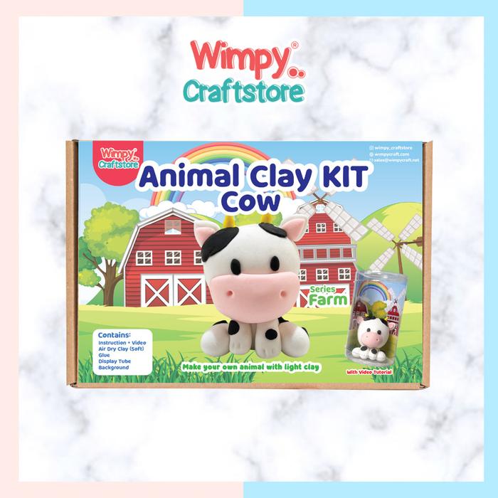 Promo Wimpy Craft Animal Clay KIT Kerajinan Tangan Air Dry Clay Art Set ...