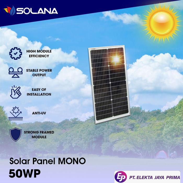 Jual EJP SOLANA SOLAR PANEL MONO 50WP PV MODUL SOLAR CELL 50 WP MONO ...