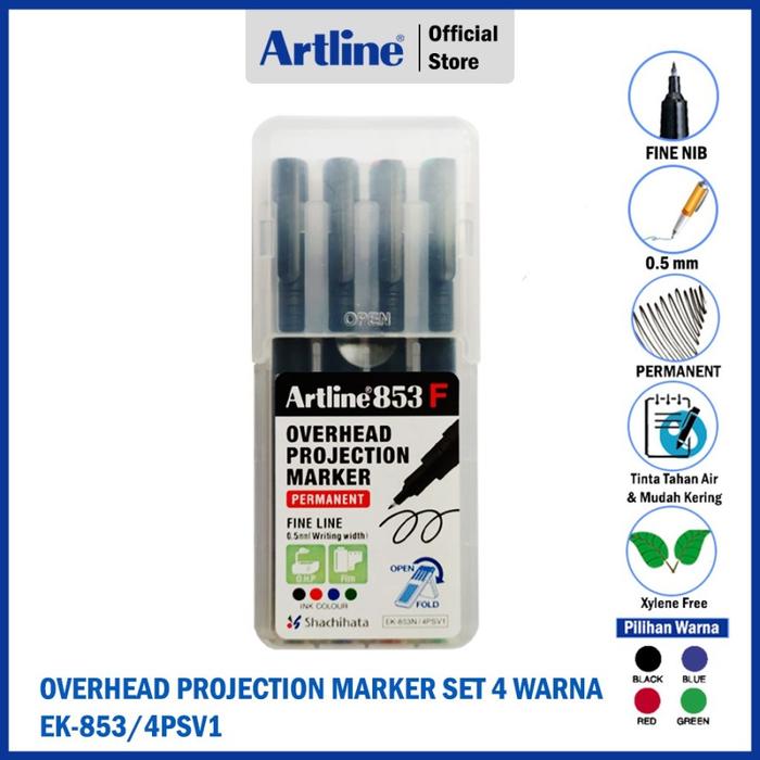 Jual SPIDOL ARTLINE PERMANENT OVERHEAD PROJECTION MARKER EK-853N/4PSV1 ...