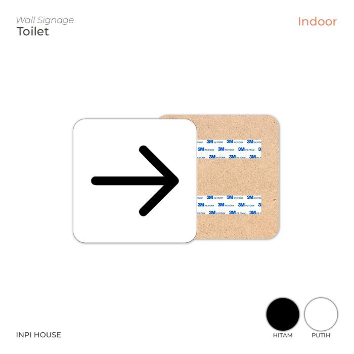 Jual Sign Tanda Panah Persegi Pola Latar Kayu - INPI HOUSE - Putih ...