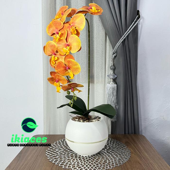 Jual ANGGREK ARTIFICIAL LATEX BUNGA ANGGREK POT HIAS DEKORASI BUNGA ...