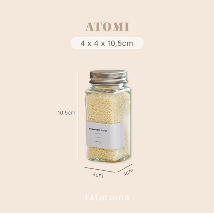 Jual ATOMI - Botol Bumbu Bubuk Kaca Persegi Transparan Estetik 120g ...