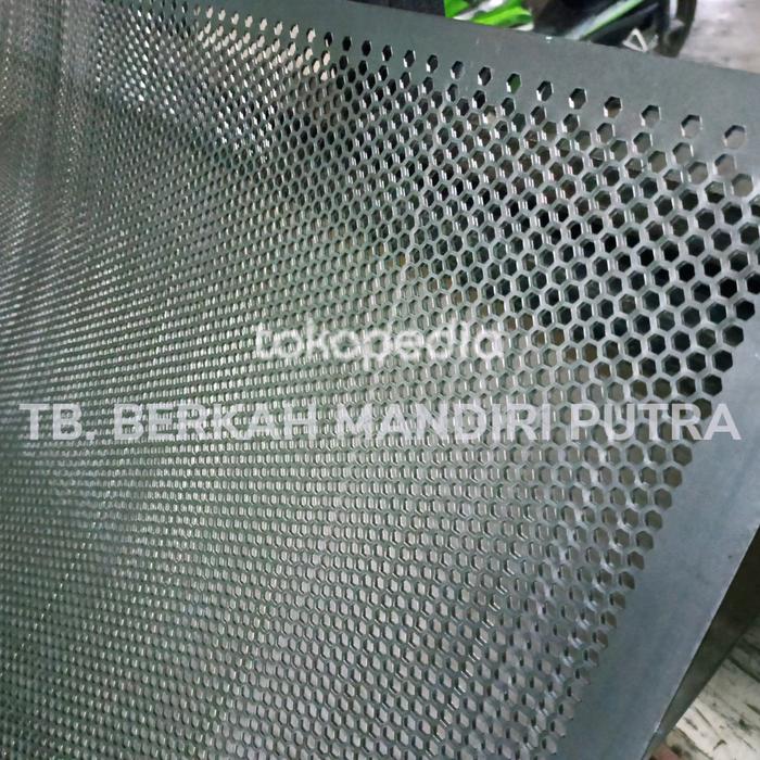 Jual plat lubang hexagonal besi tebel 1,2 mm x 1,2 x 2,4 mtr lubang 6mm ...