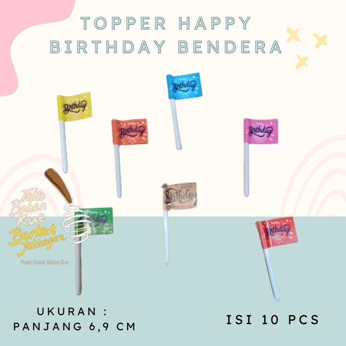 Jual TOPPER HAPPY BIRTHDAY BENDERA RACING / HIASAN KUE / DEKORASI CAKE ...