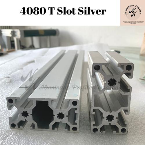 Jual Aluminium Profile Extrusion T Slot 4080 Silver P = 2 Meter "200 cm ...