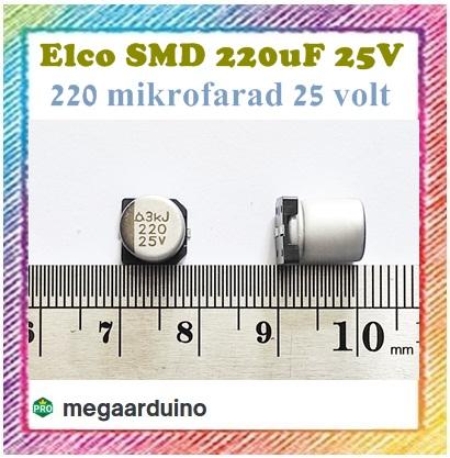 Jual Capacitor Elco SMD 220uf 25v Kapasitor Elko 220 uf 25 v - Kota ...