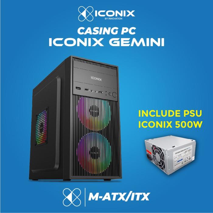 Jual ICONIX GEMINI GAMING CASE - M-ATX - Jakarta Pusat - distributorkomputer | Tokopedia