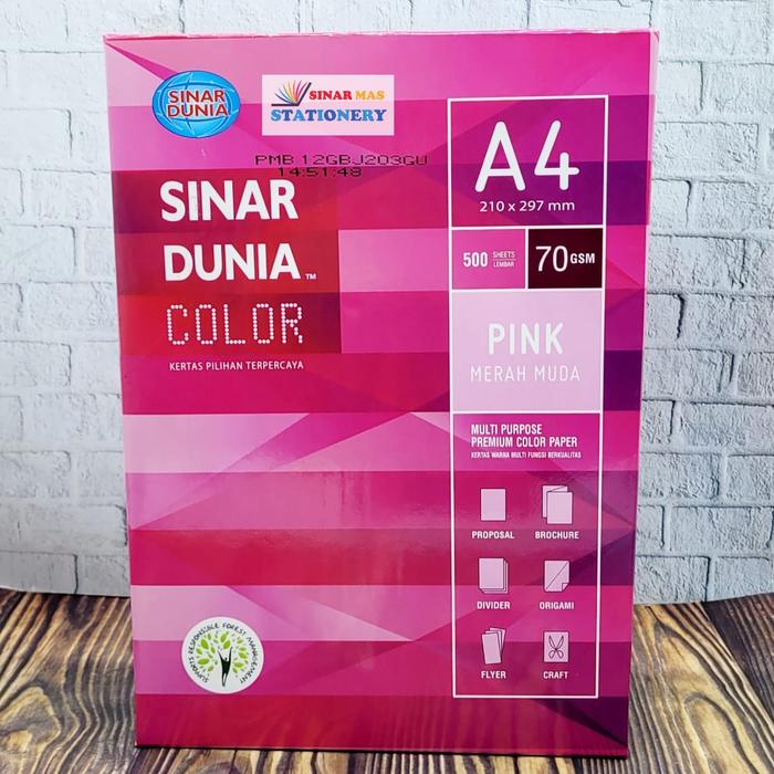 Jual Kertas HVS Sinar Dunia A4 70 Warna/ Kertas Sidu A4 Warna 70 gsm ...