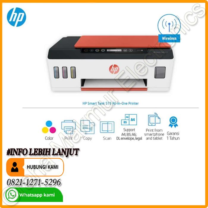Jual HP Smart Tank 519 All in One Printer (Print, Scan, Copy, Wireless ...
