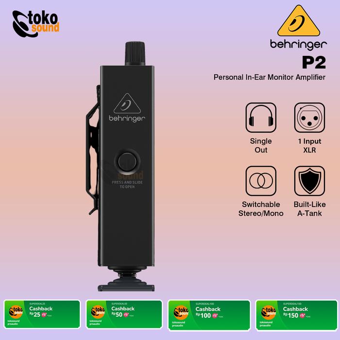 Jual Behringer P2 Ultra-Compact Personal In-Ear Monitor Amplifier ...
