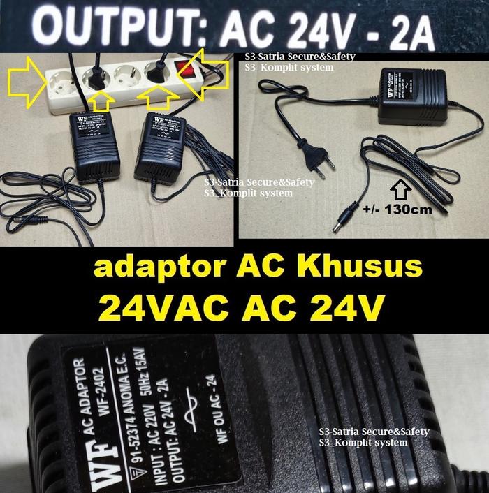 Jual trafo VAC Adaptor AC 24V 2A 24vac 24 V ac power supply cctv WF 1A ...
