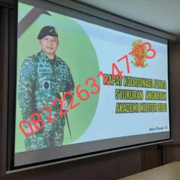 Promo layar proyektor 3m x 3m motorized screen proyektor merk green ...