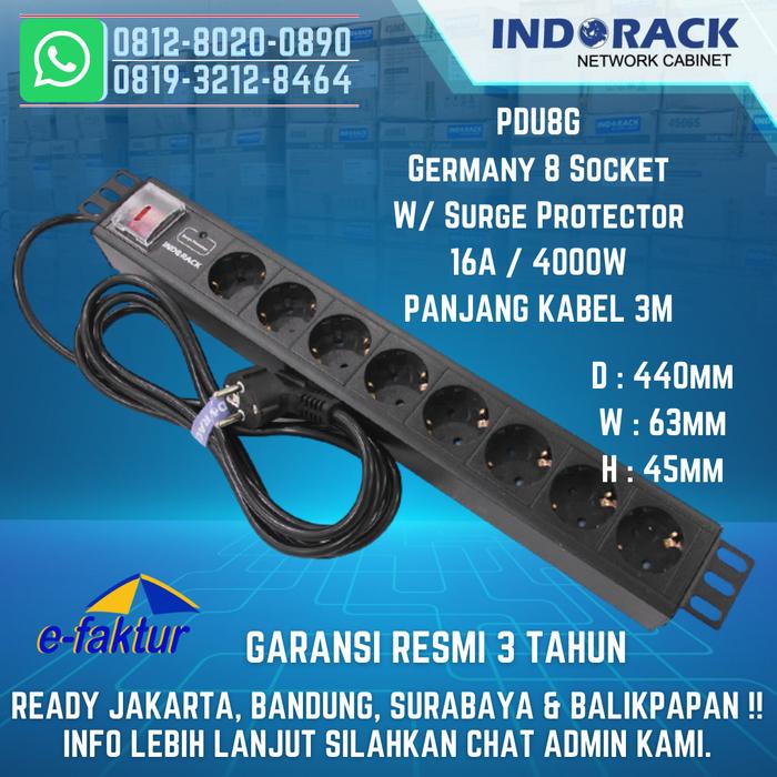 Jual PDU 8 OUTLET PDU8G - POWER DISTRIBUTION UNIT RACK SERVER INDORACK - Kota Surabaya - Power ...