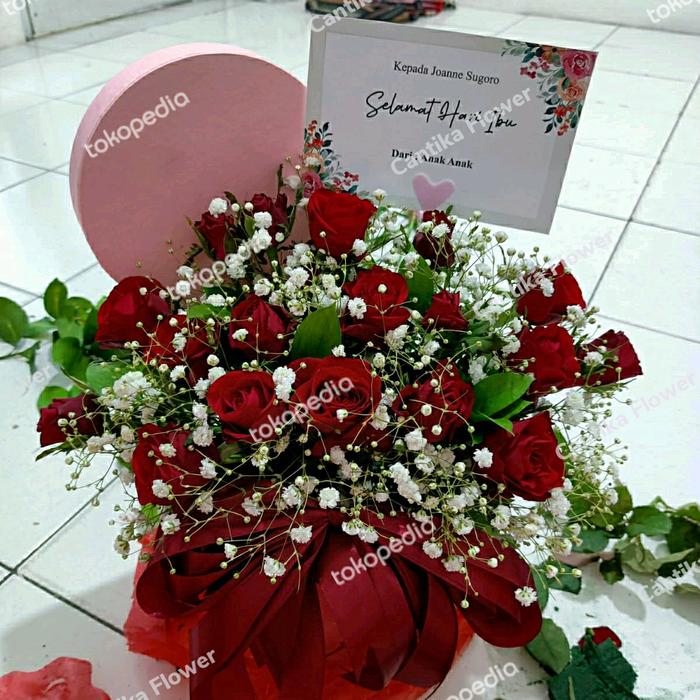 Jual bloombox bunga rangkaian bunga bloom box bunga fresh cantik - Jakarta Barat - Cantika ...
