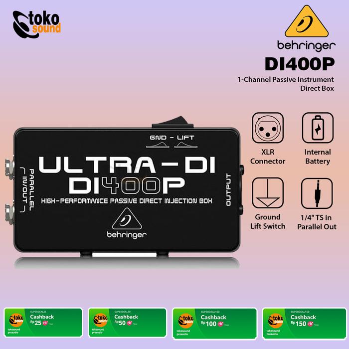 Jual Behringer DI400P Ultra-DI 1-channel Passive Instrument Direct Box ...