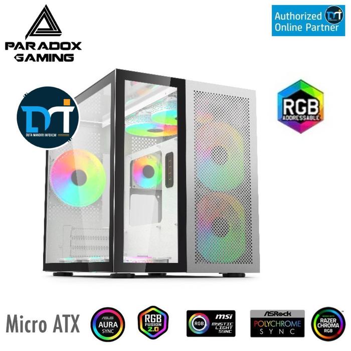 Jual Paradox Gaming T7 - ARGB Dual Chamber Tempered Glass m-ATX Gaming ...