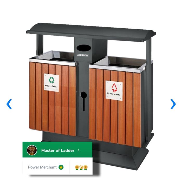 Jual Krisbow tempat Tong Sampah Taman 2 in 1 Outdoor Indoor 34 Liter ...
