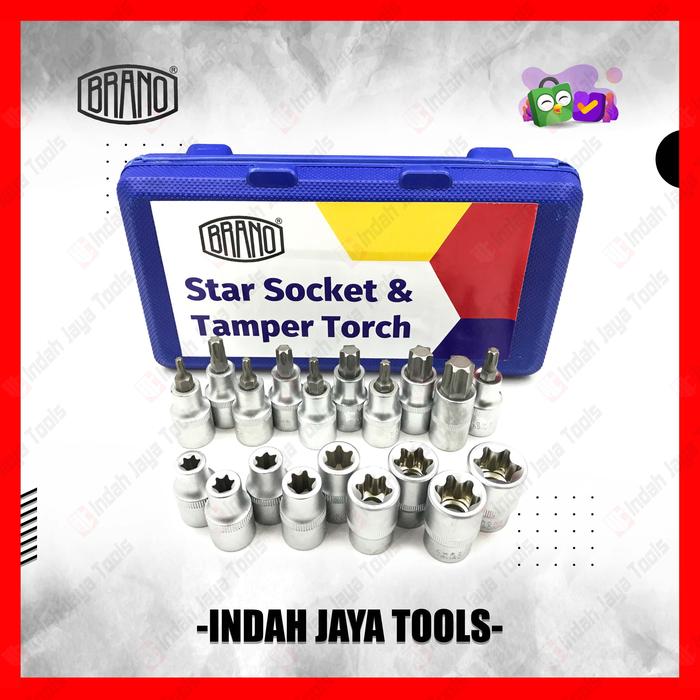 Jual BRANO Star Socket & Tamper Torch Set 19 Pcs - Mata Sok Bintang ...