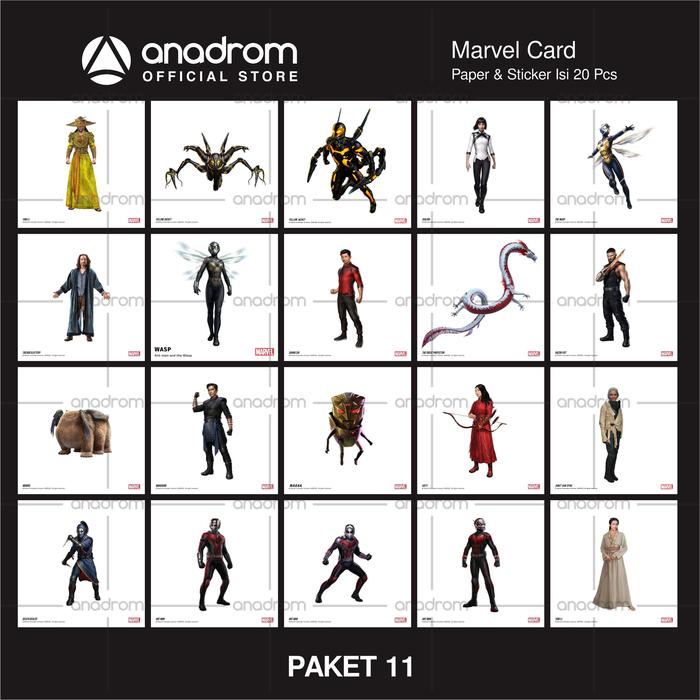 Jual Marvel MCU Card 400 Character I Paper cart 260 gsm - PAKET 11 ...