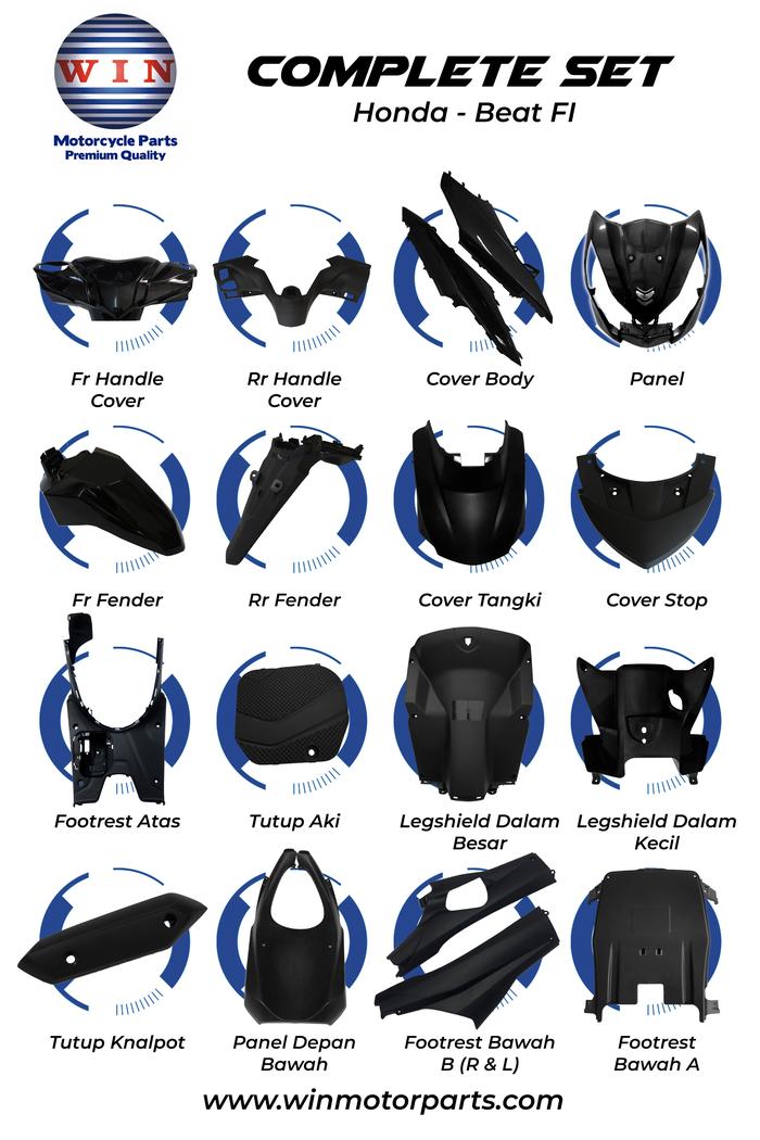 Jual FULL SET BODY BEAT FI HITAM / COMPLETE SET BODY BEAT FI HITAM ...