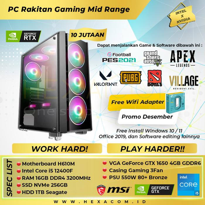 Jual PC Rakitan Mid Range Intel Core i5 12400F + VGA GTX 1650 4GB - Kota Surabaya - Hexacomputer ...