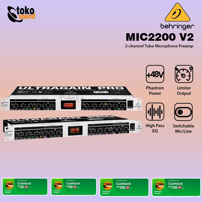Jual Behringer MIC2200 V2 2-channel Tube Microphone Preamp - Jakarta ...