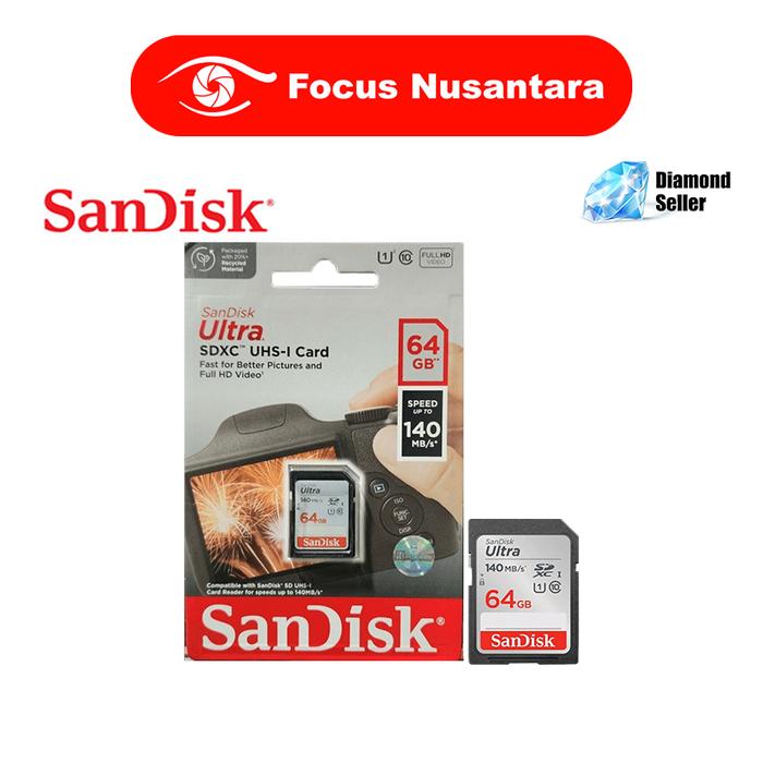 Jual SANDISK Ultra SDXC UHS-I 64GB (140mbps) SD Card Memory Card Kamera - Jakarta Pusat - Focus ...
