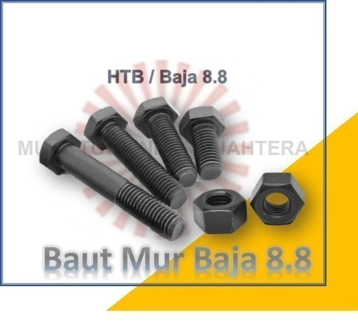 Jual Baut Mur Baja 8.8 M14x50 HTB BM 8.8 M14 x 50 Carbon Steel Bolt - Jakarta Barat ...